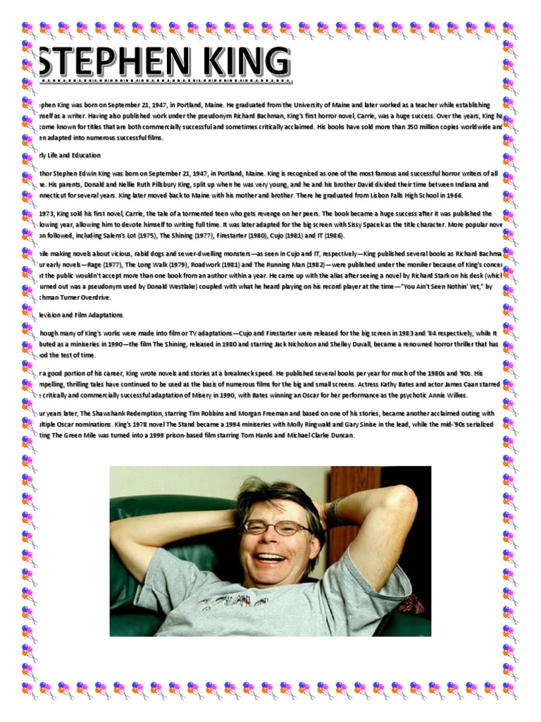 Stephen King | PDF | Stephen King | Leisure