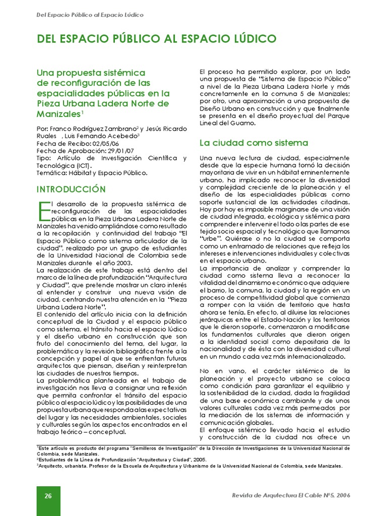 Del Espacio Publico Al Espacio Ludico | PDF | Ocio | Sociedad