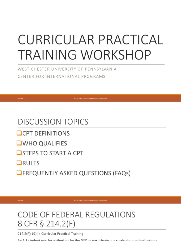 CPT Workshop Guide for International Students | PDF | Internship | Job ...