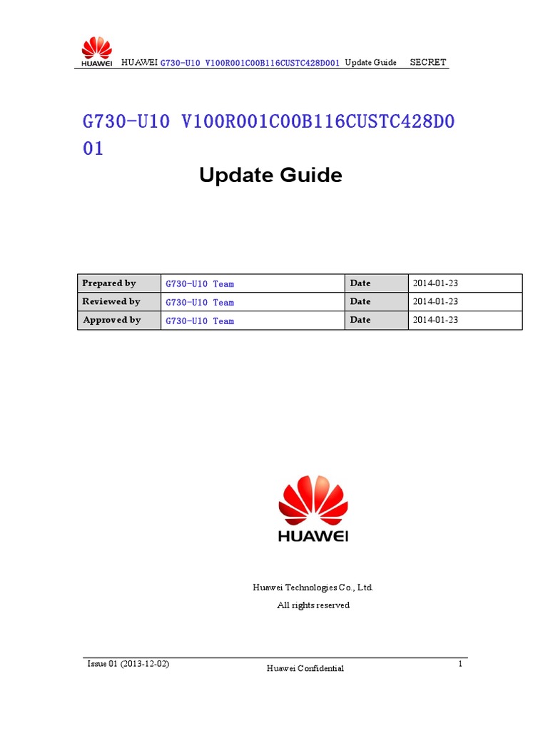 HUAWEI G730-U10 V100R001C00B116CUSTC428D001 Update Guide | PDF | Installation (Computer Programs ...