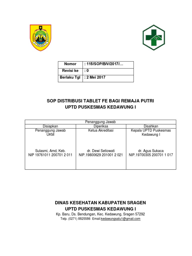 Format Lembar Pengesahan Sop | PDF