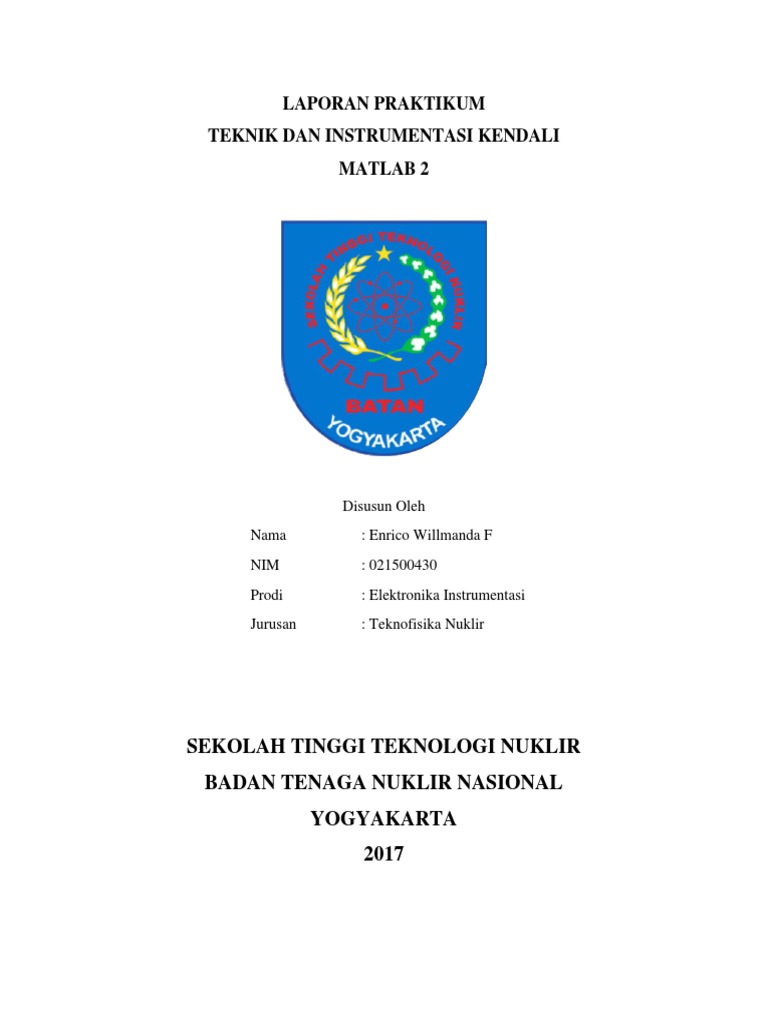 Laporan Praktikum Teknik Instrumentasi Dan Kendali - Matlab 222 | PDF ...
