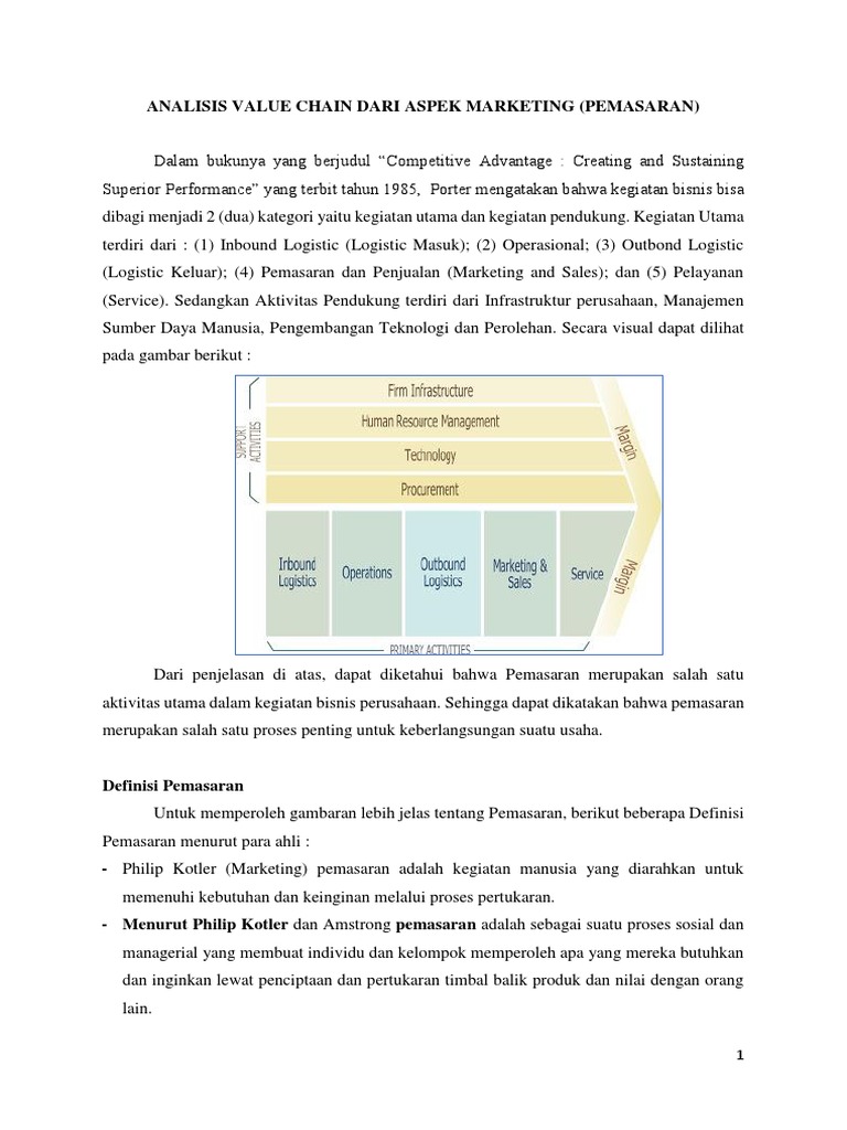 Analisis Value Chain Dari Aspek Marketing | PDF | Karier & Perkembangan ...