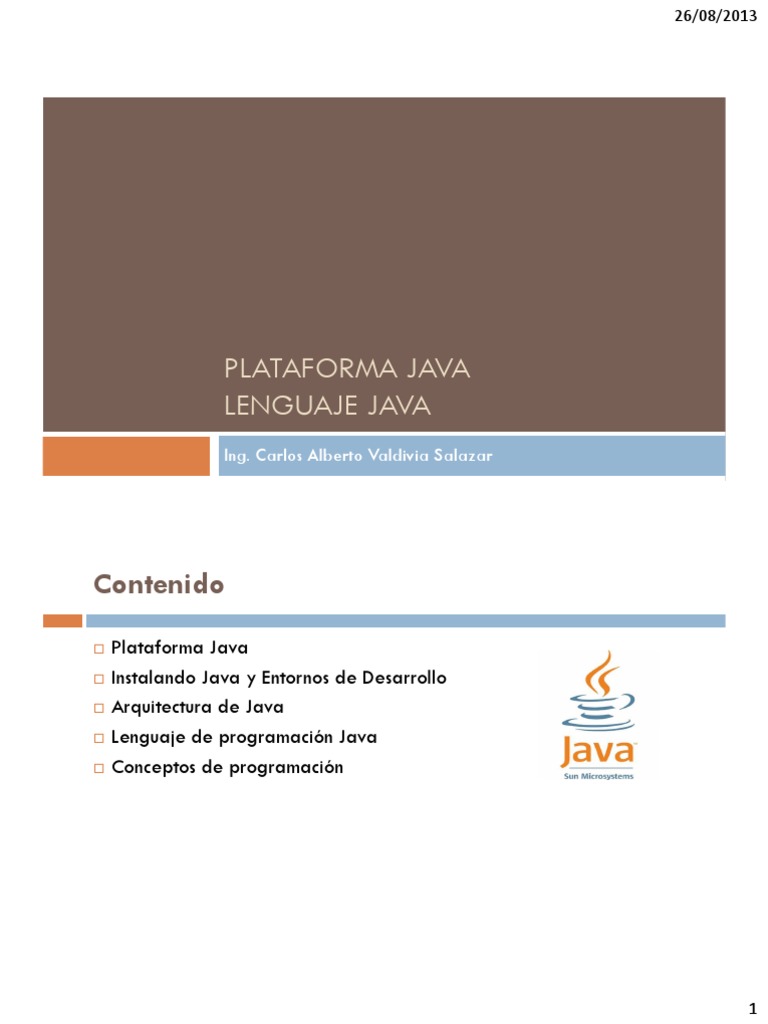 Clase 01 PlataformaJava | PDF | Java (plataforma de software) | Java (lenguaje de programación)