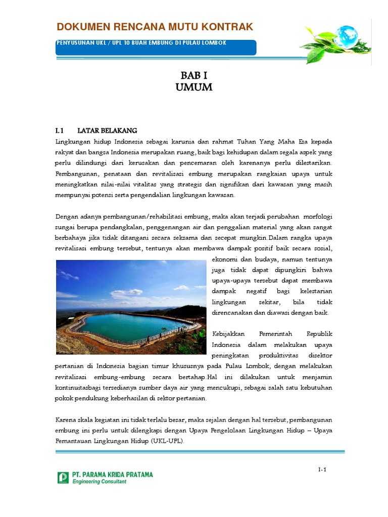 Sketsa Embung di Pulau Lombok | PDF