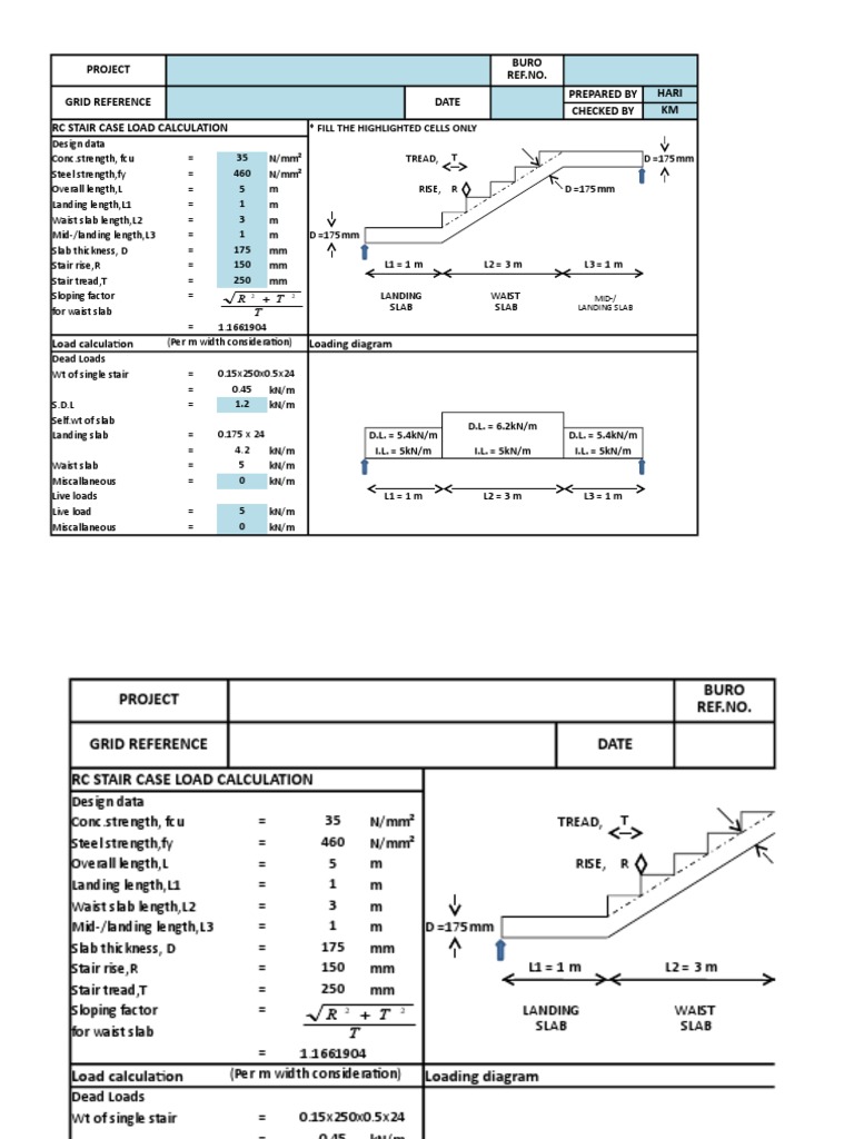 Staircase Load Calculator | PDF | Stairs | Structural Engineering