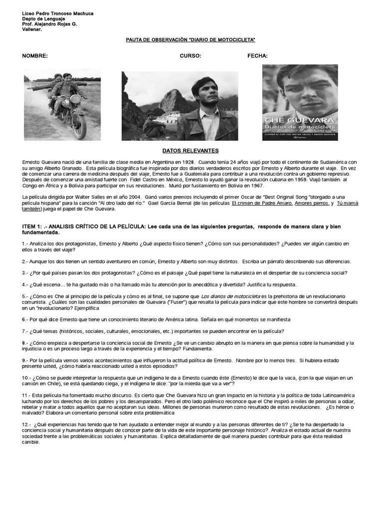 Diarios de Motocicleta | PDF | Che Guevara