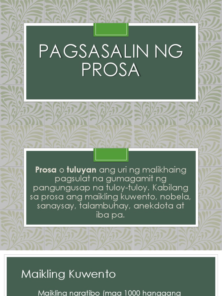 Pagsasalin NG Prosa | PDF