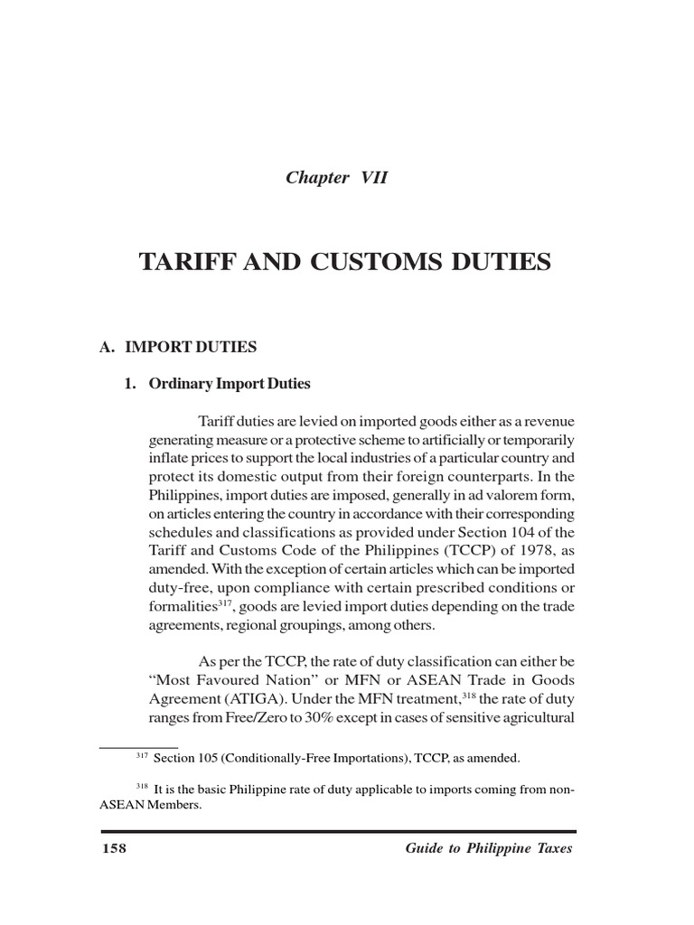 Tariff and Customs Duties | PDF | Dumping (Pricing Policy) | Tariff