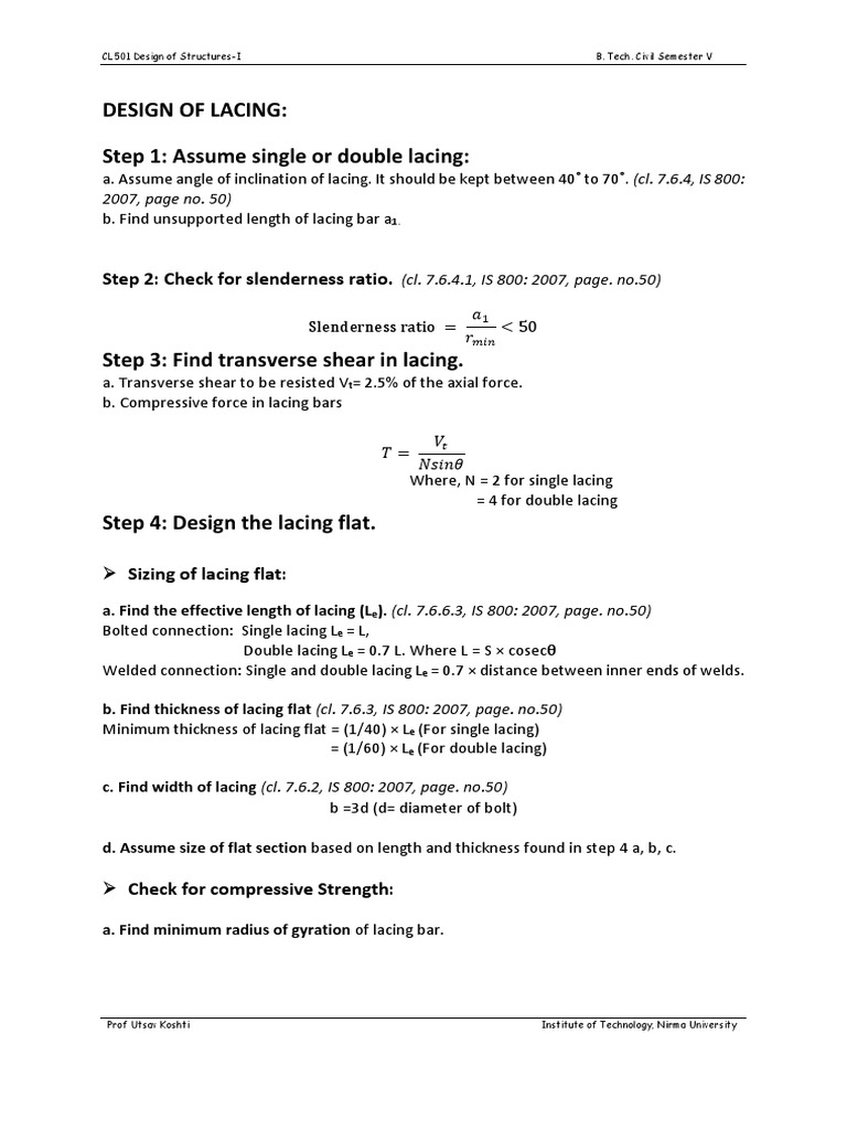 Lacing Design Steps | PDF | Screw | Applied And Interdisciplinary Physics