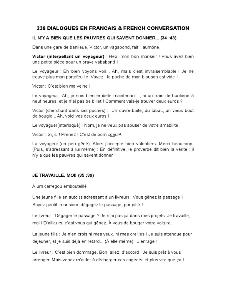 239 Dialogues en Francais | Fiction et littérature