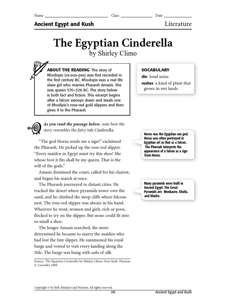 Lit1 - Egyptian Cinderella PDF | PDF | Horus | Ancient Egypt