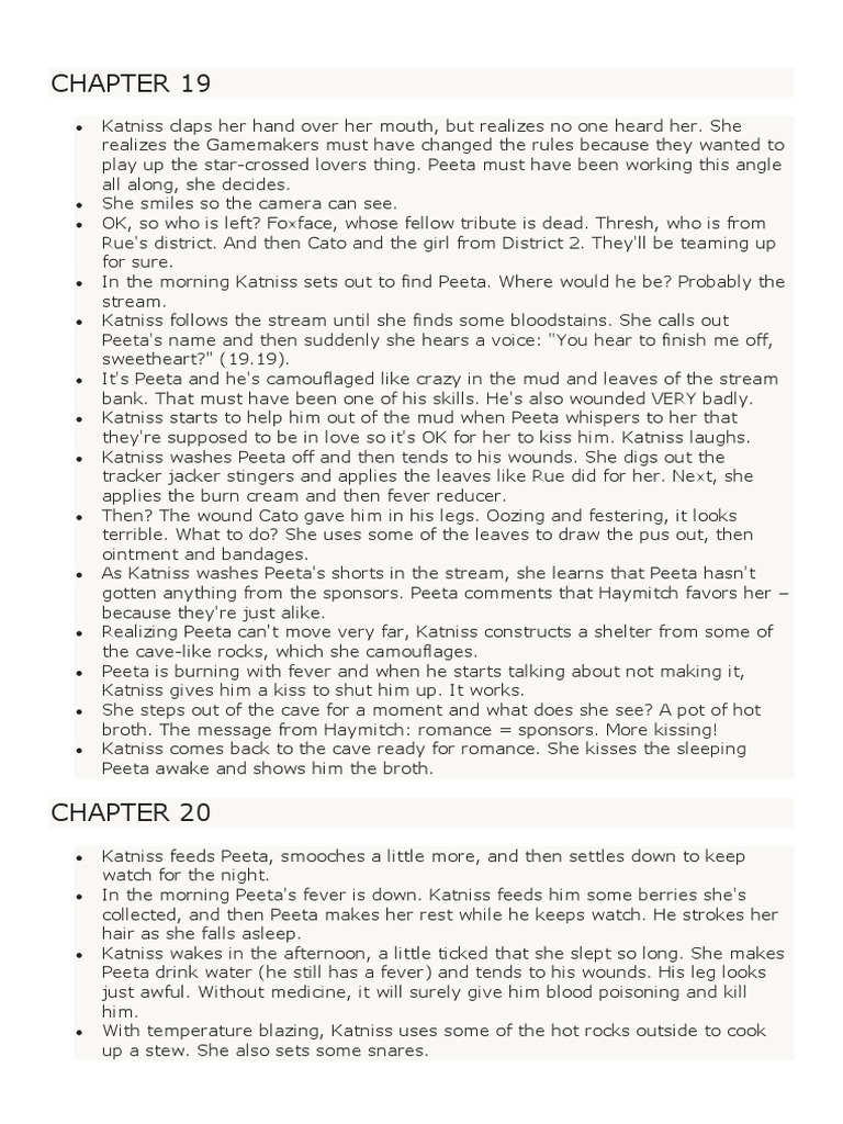 Hunger Games Chapter 19-27 | PDF | Leisure | Violence