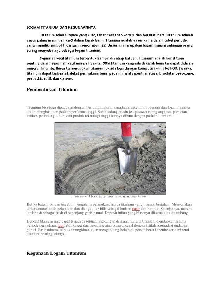 Logam Titanium Dan Kegunaannya | PDF
