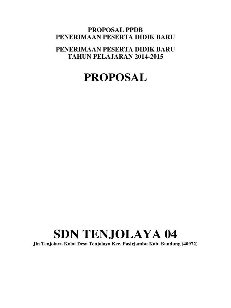 Contoh Proposal PPDB | PDF