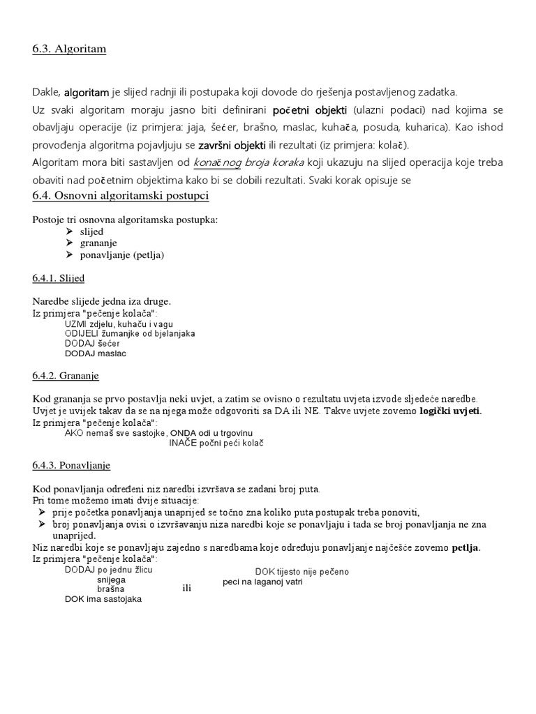 INFORMATIKA Algoritam | PDF