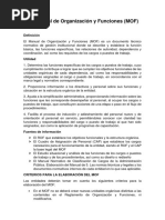ROF, MOF, CAP y MAPRO | PDF | Planificación | Presupuesto