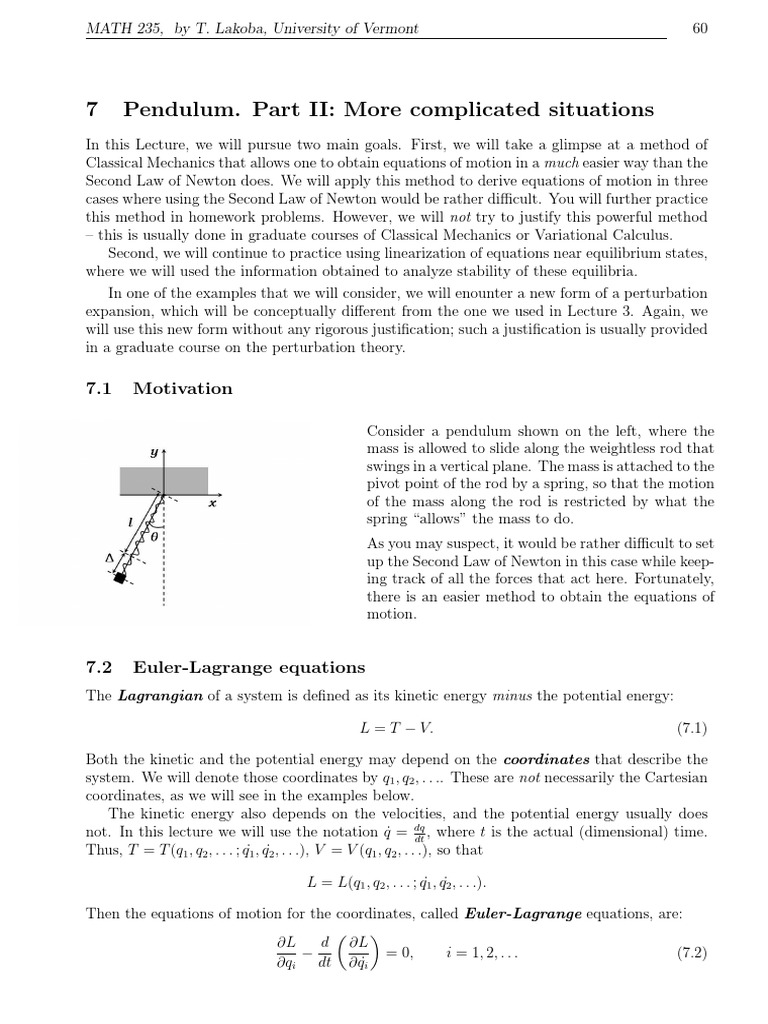 Rotating Pendulum | PDF | Lagrangian Mechanics | Trigonometric Functions