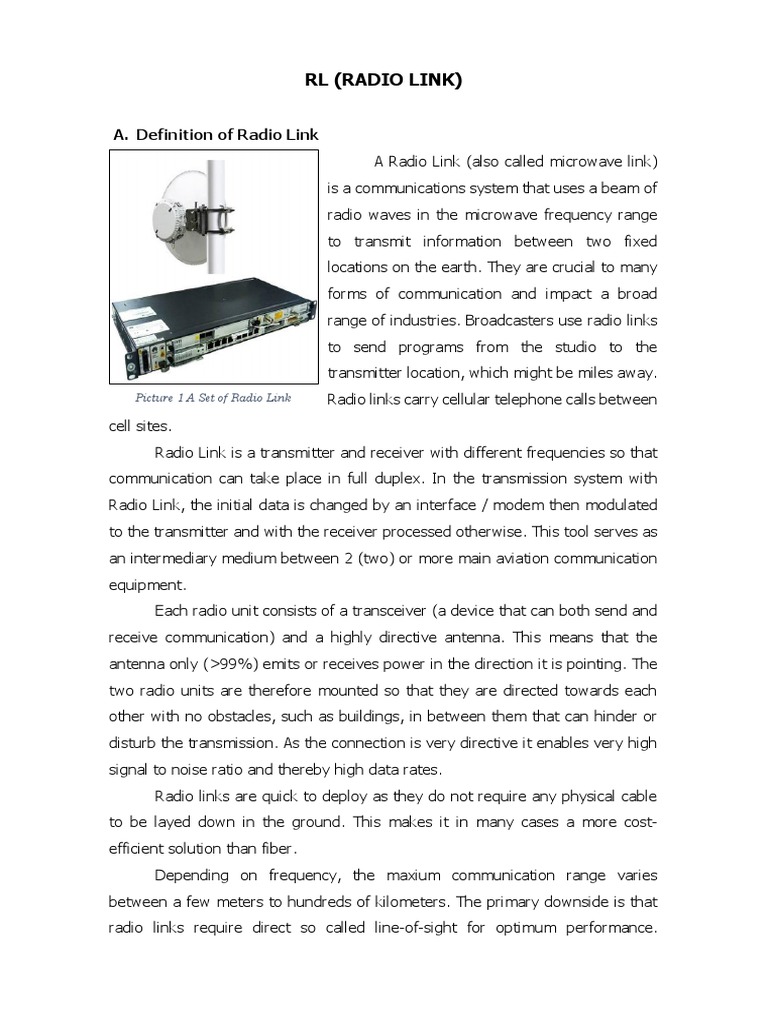 RL (Radio Link) | PDF | Radio | Transmitter