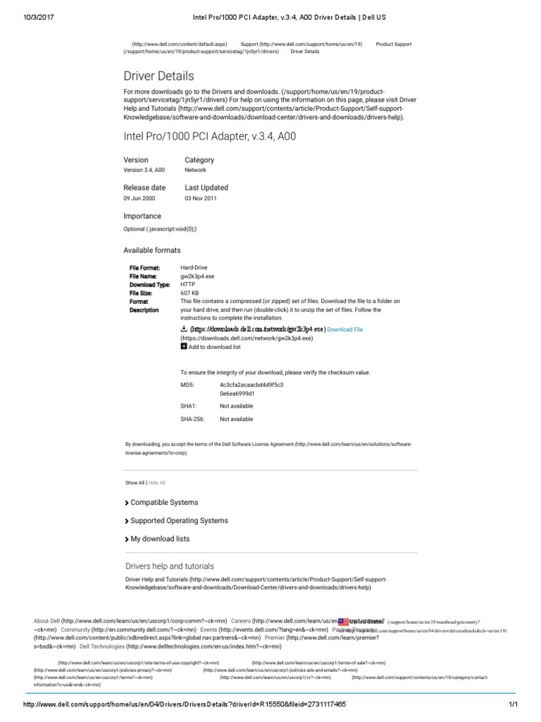 Intel Pro - 1000 PCI Adapter, V.3 | PDF | Zip (File Format) | Computer ...