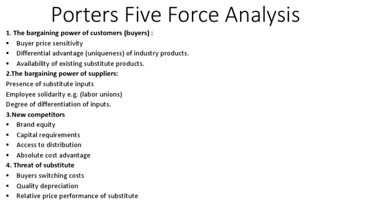 Porters Five Force Analysis | PDF