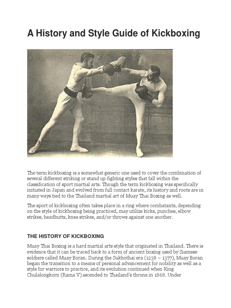 A History and Style Guide of Kickboxing | PDF | Muay Thai | Mixed ...