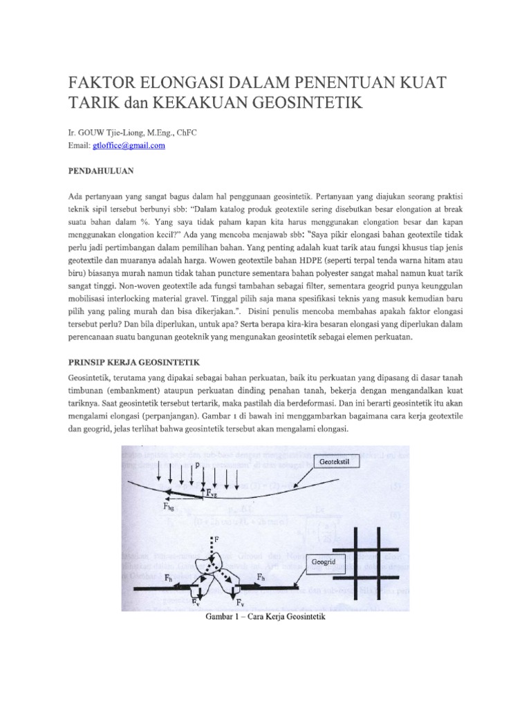 Plaxis Faktor Elongasi Dalam Penentuan Kuat Tarik Dan Kekakuan ...