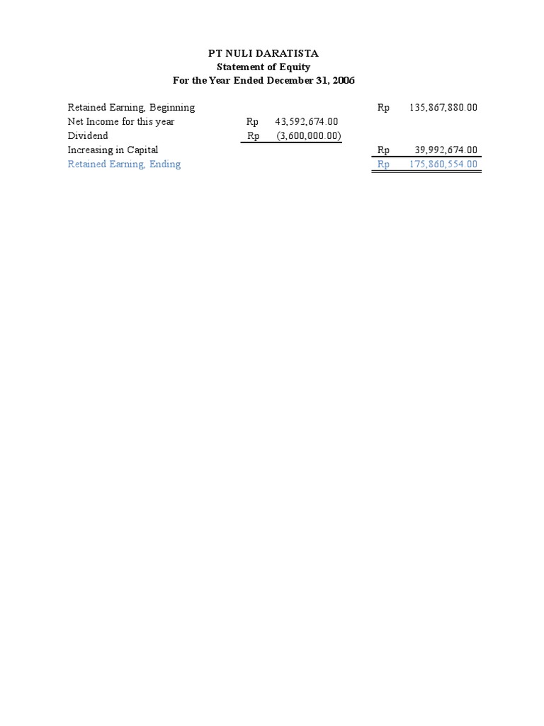 Capital Statement | PDF