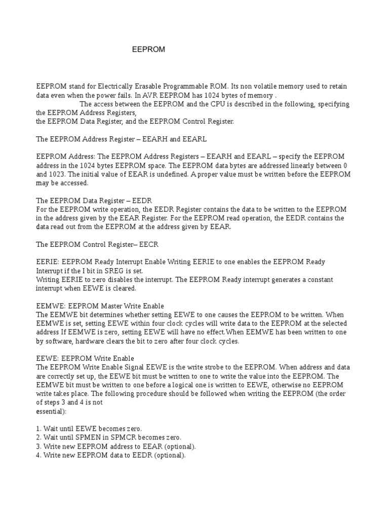 Eeprom Avr | PDF | Central Processing Unit | Computer Memory