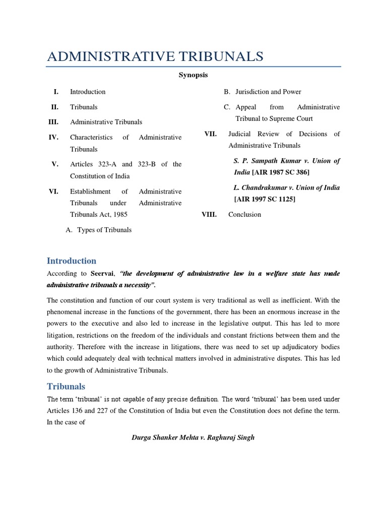 Administrative Tribunals | PDF | Supreme Courts | Judiciaries