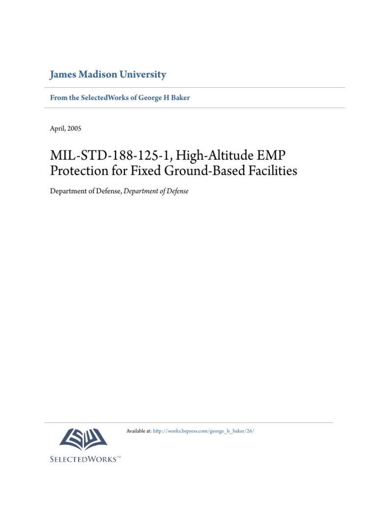 2005 - MIL-STD-188-125-1, High-Altitude EMP Protection For Fixed Ground-Based Facilities | PDF ...
