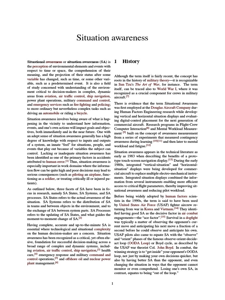 Understanding Situational Awareness | PDF | Situation Awareness ...
