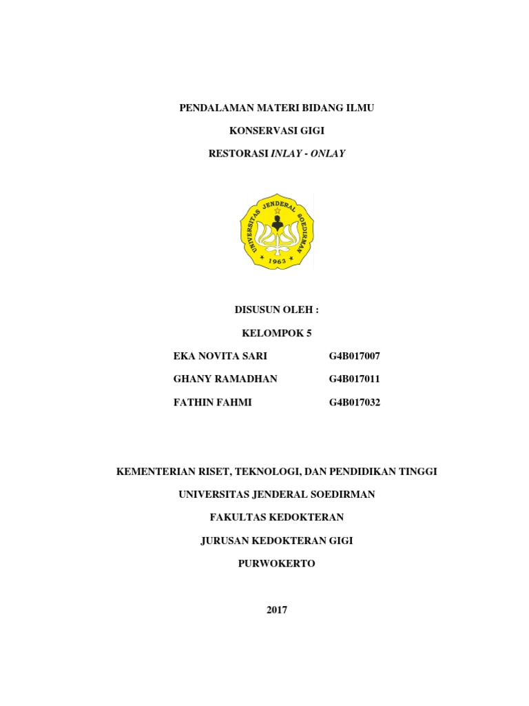 Restorasi Inlay Onlay | PDF