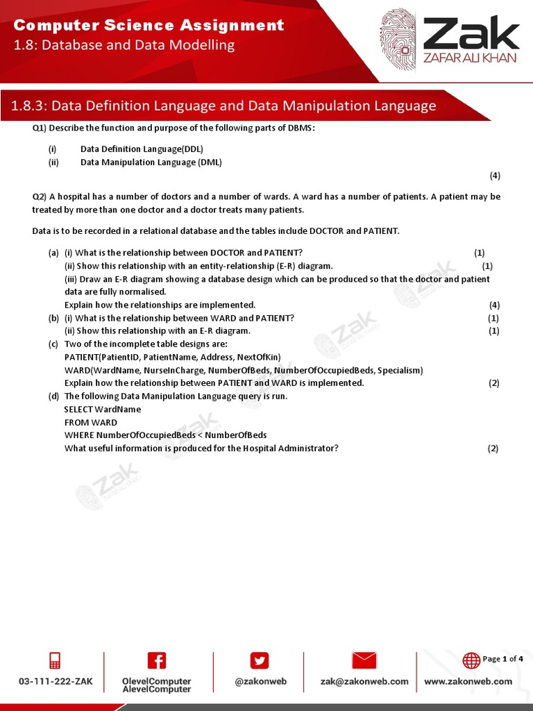 Understanding DML in Hospital Databases | PDF | Databases | Data Model