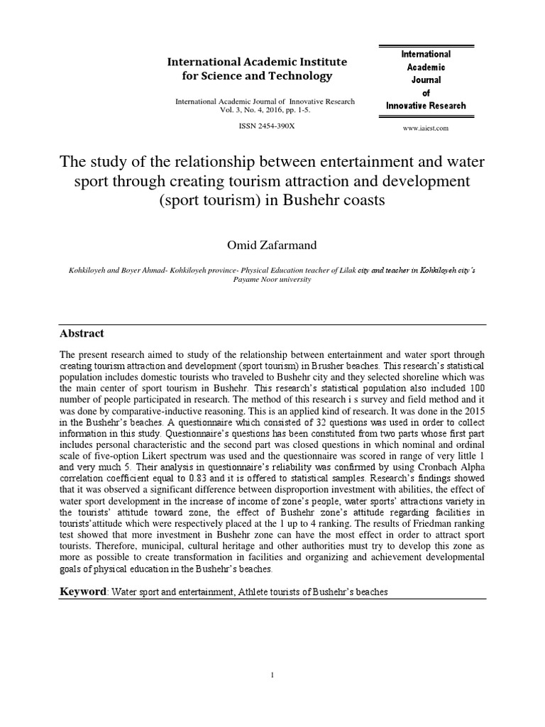 Paper 1 | PDF | Tourism | Survey Methodology