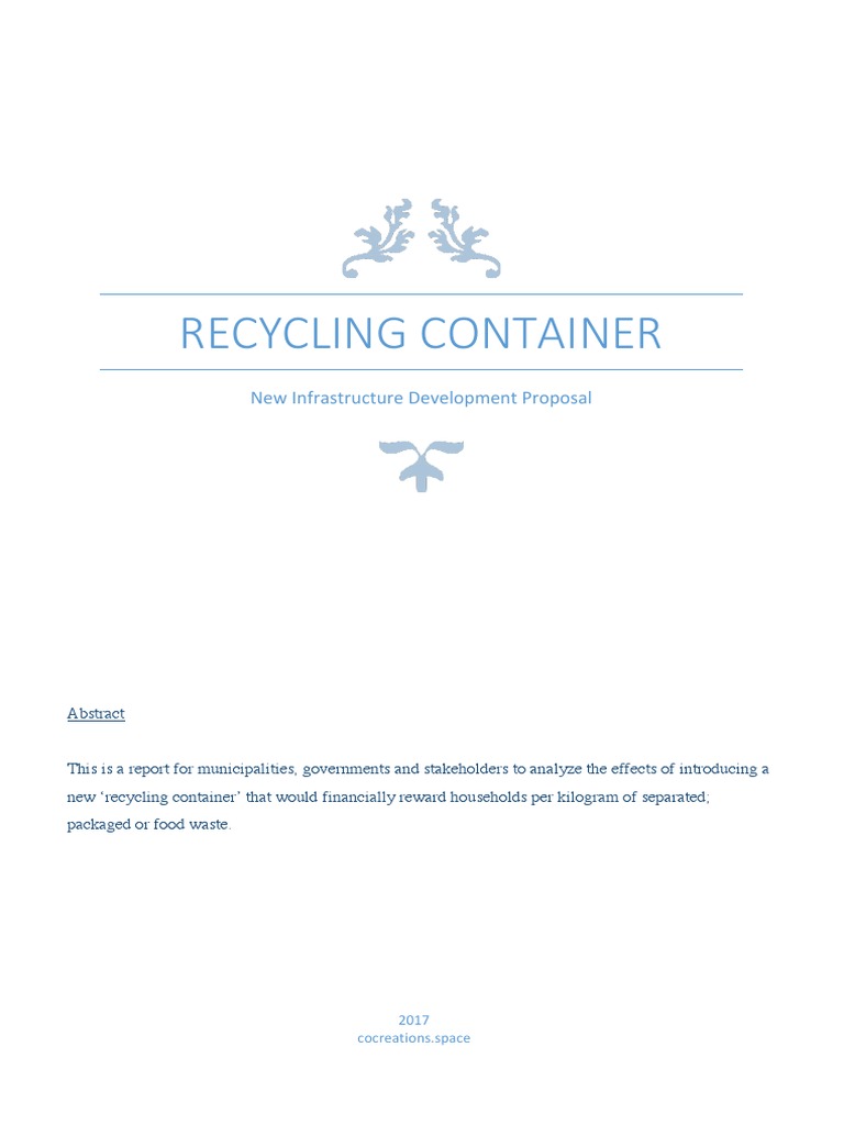 Recycling Container Proposal | PDF | Recycling | Municipal Solid Waste