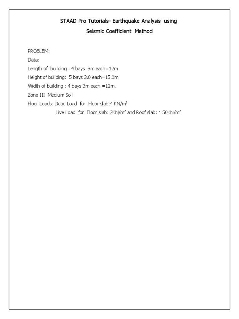 Staad-Seismic Coefficient 1 Method | PDF | Beam (Structure) | Framing ...