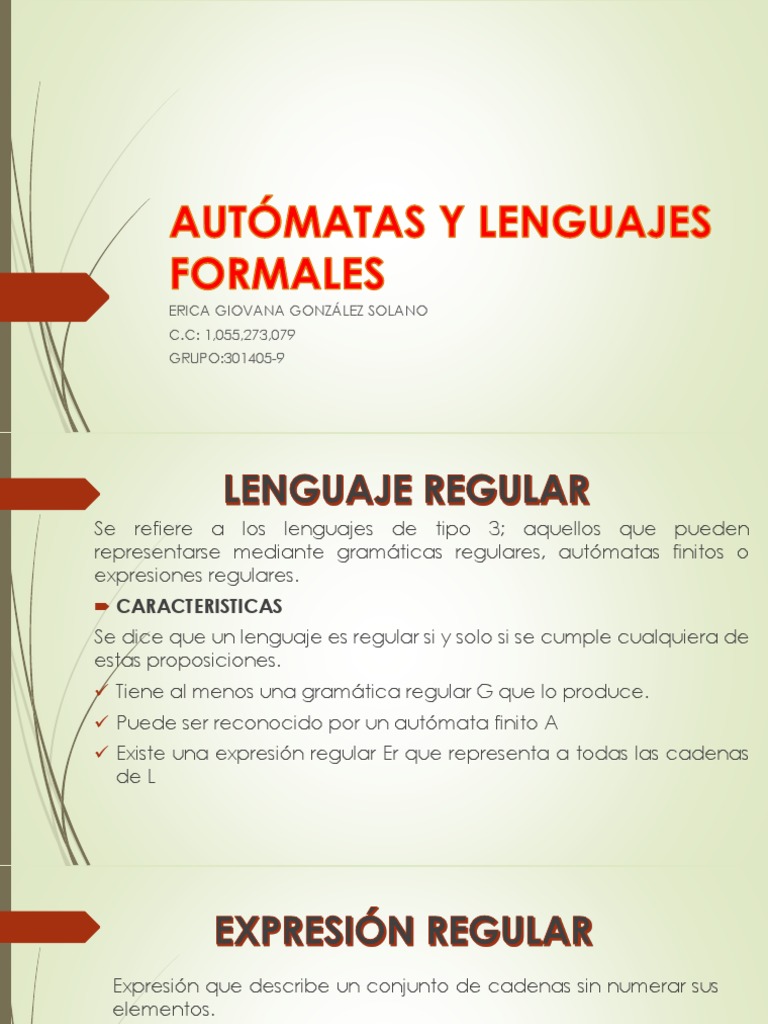 Autómatas y Lenguajes Formales | PDF | Expresión regular | Formalismo ...