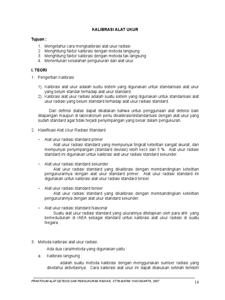 Kalibrasi Alat Ukur Radiasi Efektif | PDF