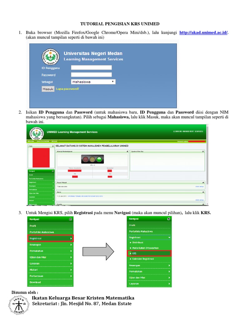 Tutorial Pengisian KRS Unimed | PDF