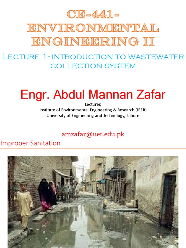 Lec 1 Week 1 Wastewater Collection System Pdf Sanitary Sewer