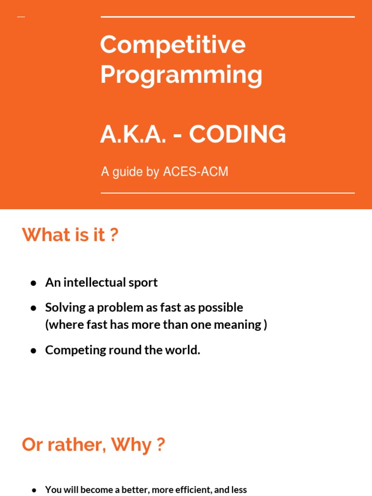 Competitive Programming A.K.A. - Coding: A Guide by ACES-ACM | PDF ...