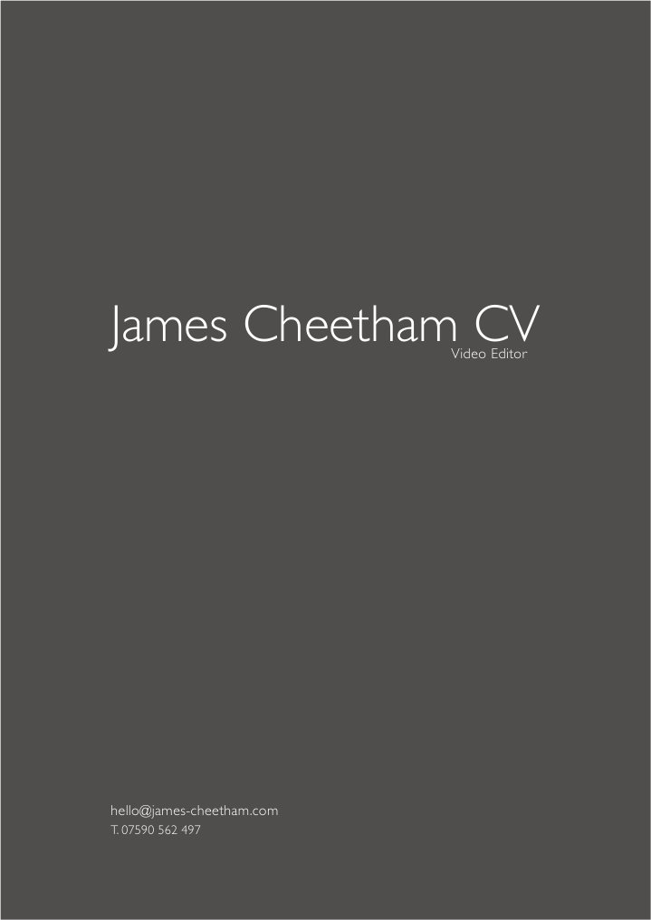 James Cheetham CV 2010 | PDF | Software | Media Technology