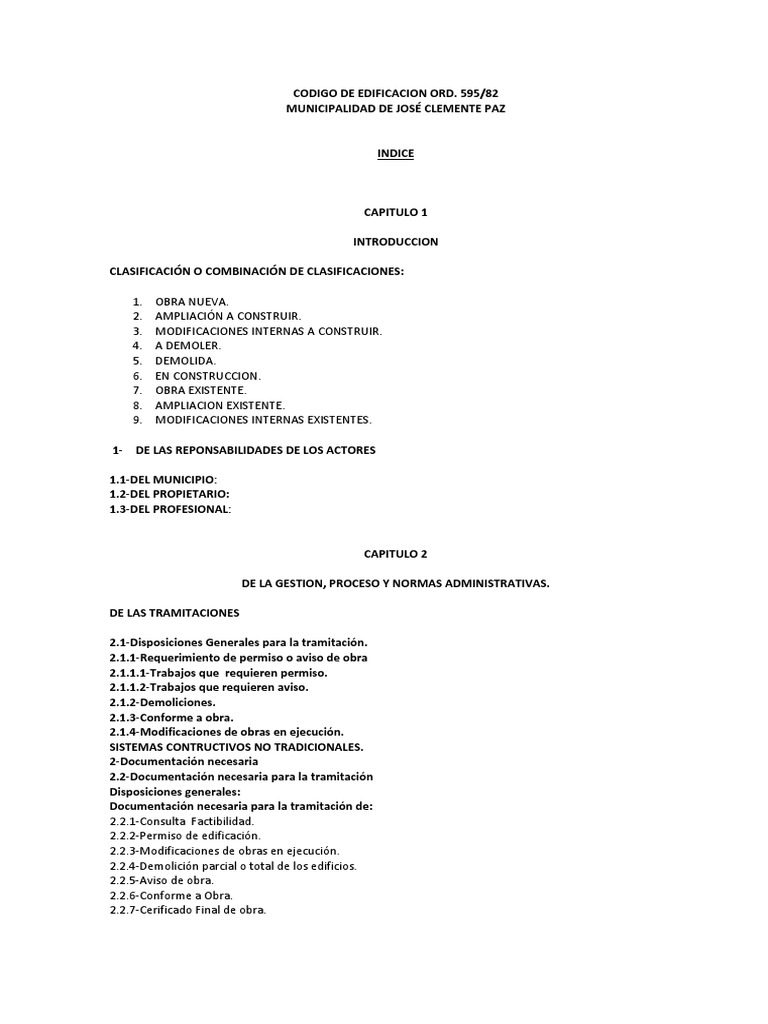 Ordenanza 595-82 Codigo de Edificacion | Descargar gratis PDF | Propiedad | Pena capital