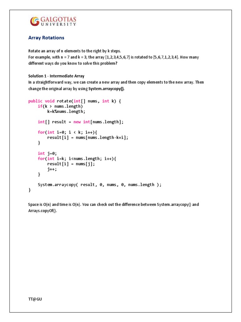 Array Rotation | PDF | Array Data Structure | Computer Programming