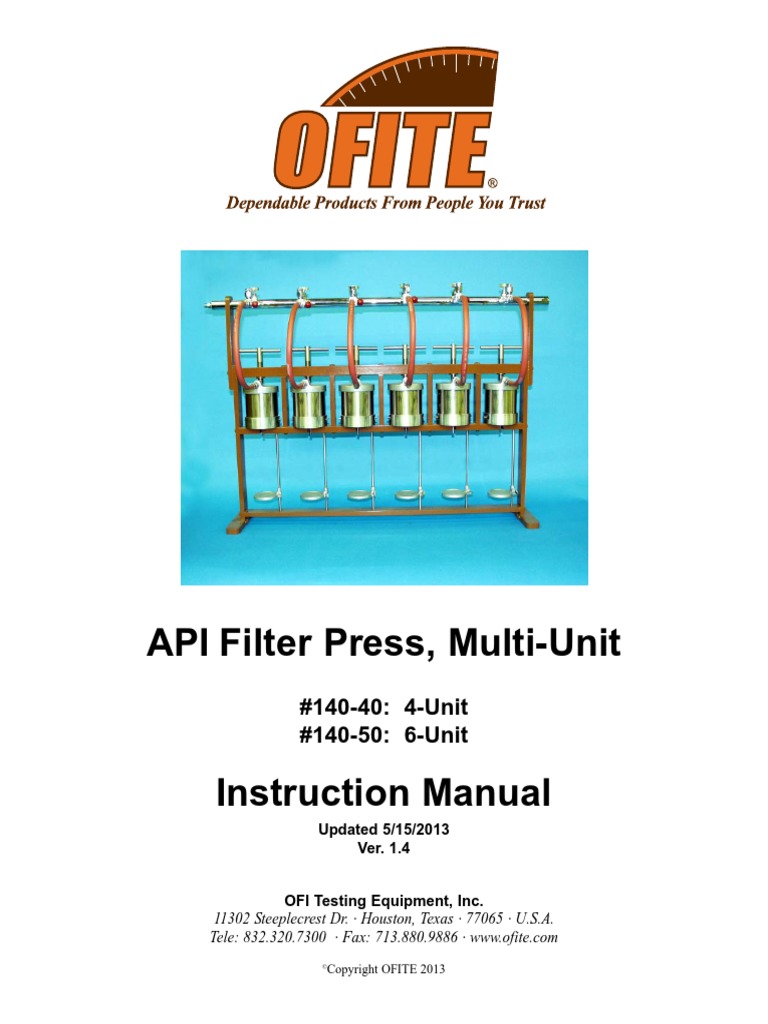 OFITE API Filter Press Multi-Unit 140-40 | Filtration | Screw