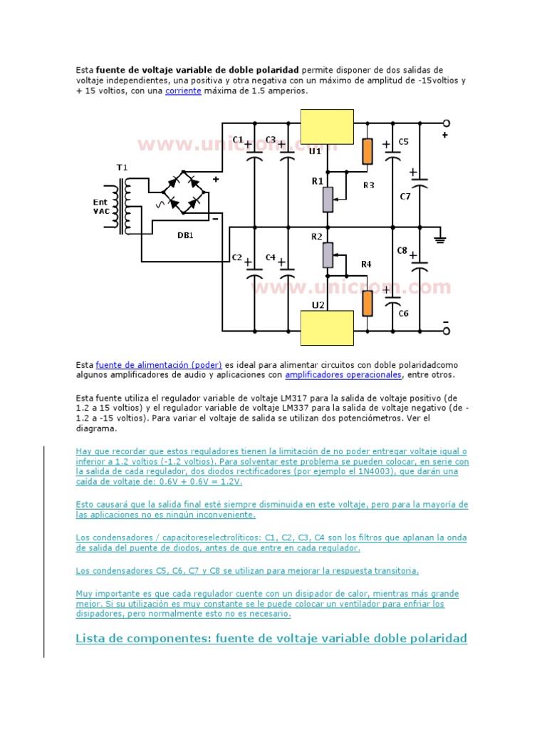 Fuente Doble Polaridad