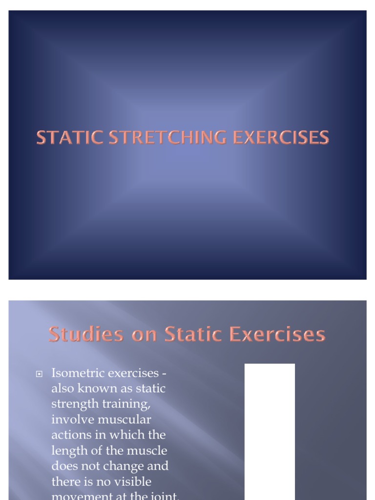 Static Stretching Exercises | PDF | Flexibility (Anatomy) | Strength ...