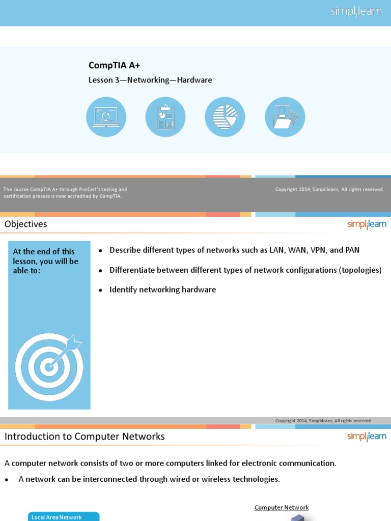 CompTIA APlus Lesson03 Networking Hardware | PDF | Network Topology ...