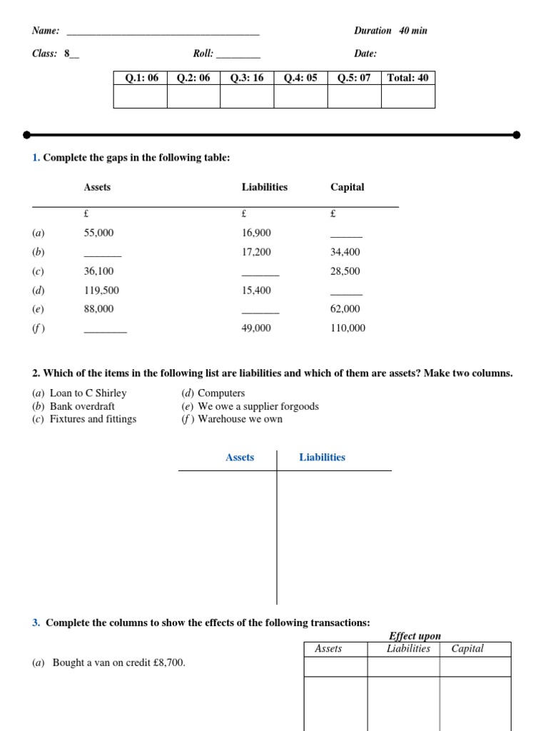 Accounting Worksheet F1 | PDF | Credit (Finance) | Banks